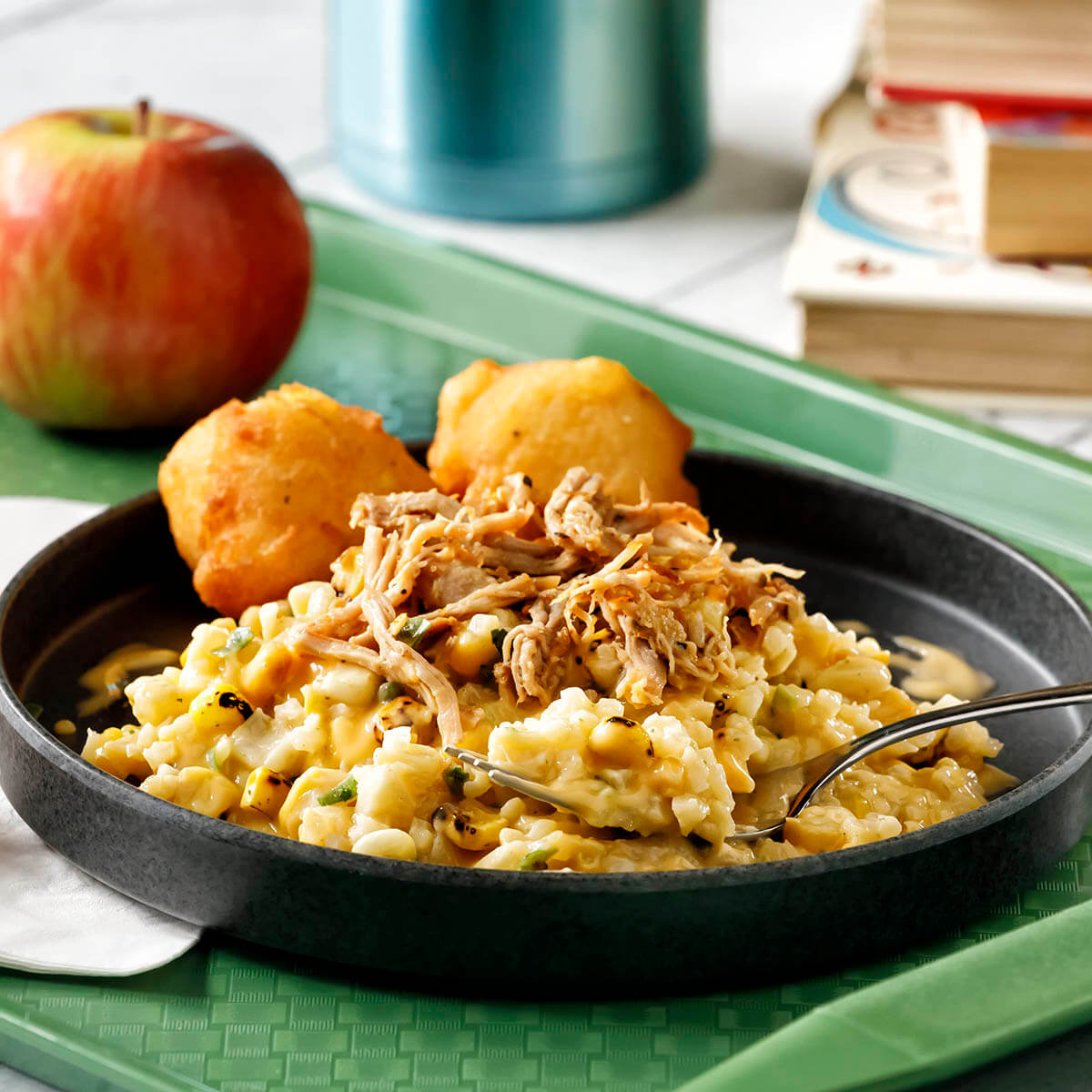 Cheesy Corn and Buffalo Chicken Bake Recipe | Simplot Foods