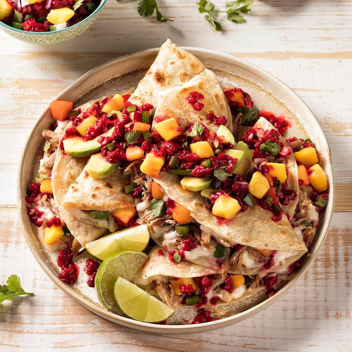 Raspberry Mango Pulled Pork Quesadilla Recipe | Simplot Foods